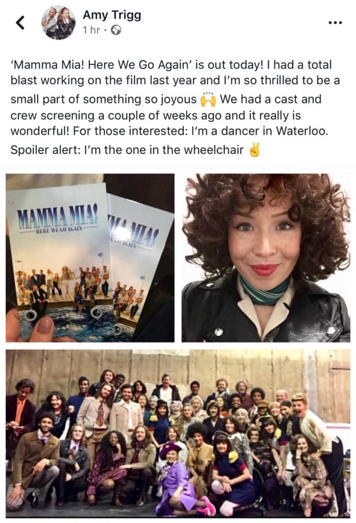 Amy Trigg in Mamma Mia 2 - Ramps